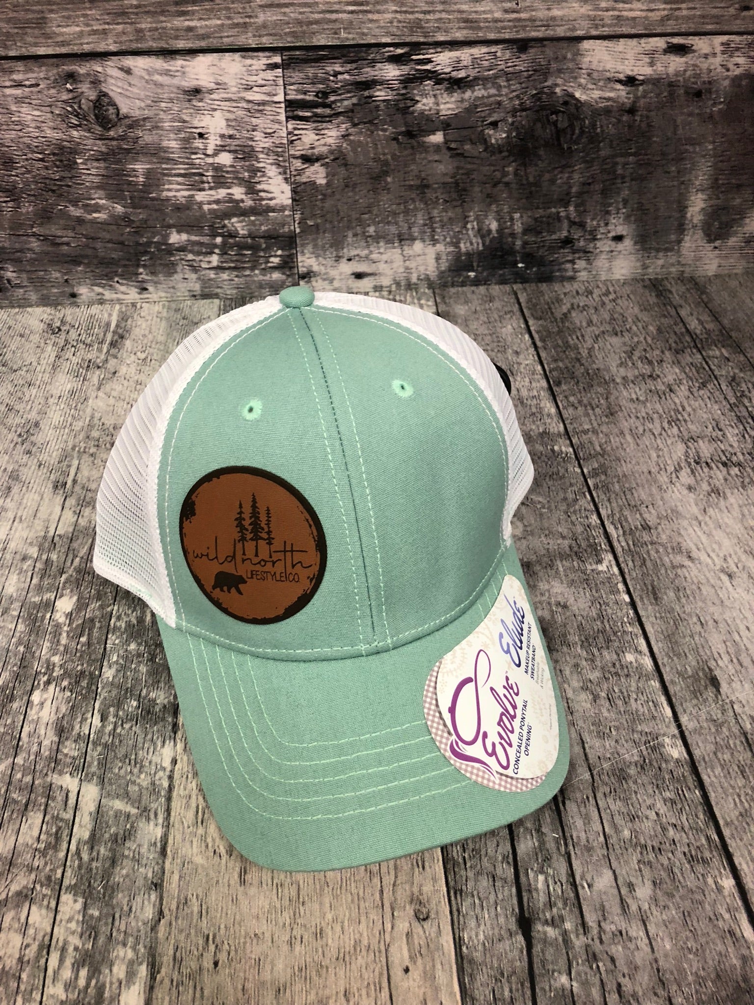 Leather Patch Women's Hidden Ponytail Cap